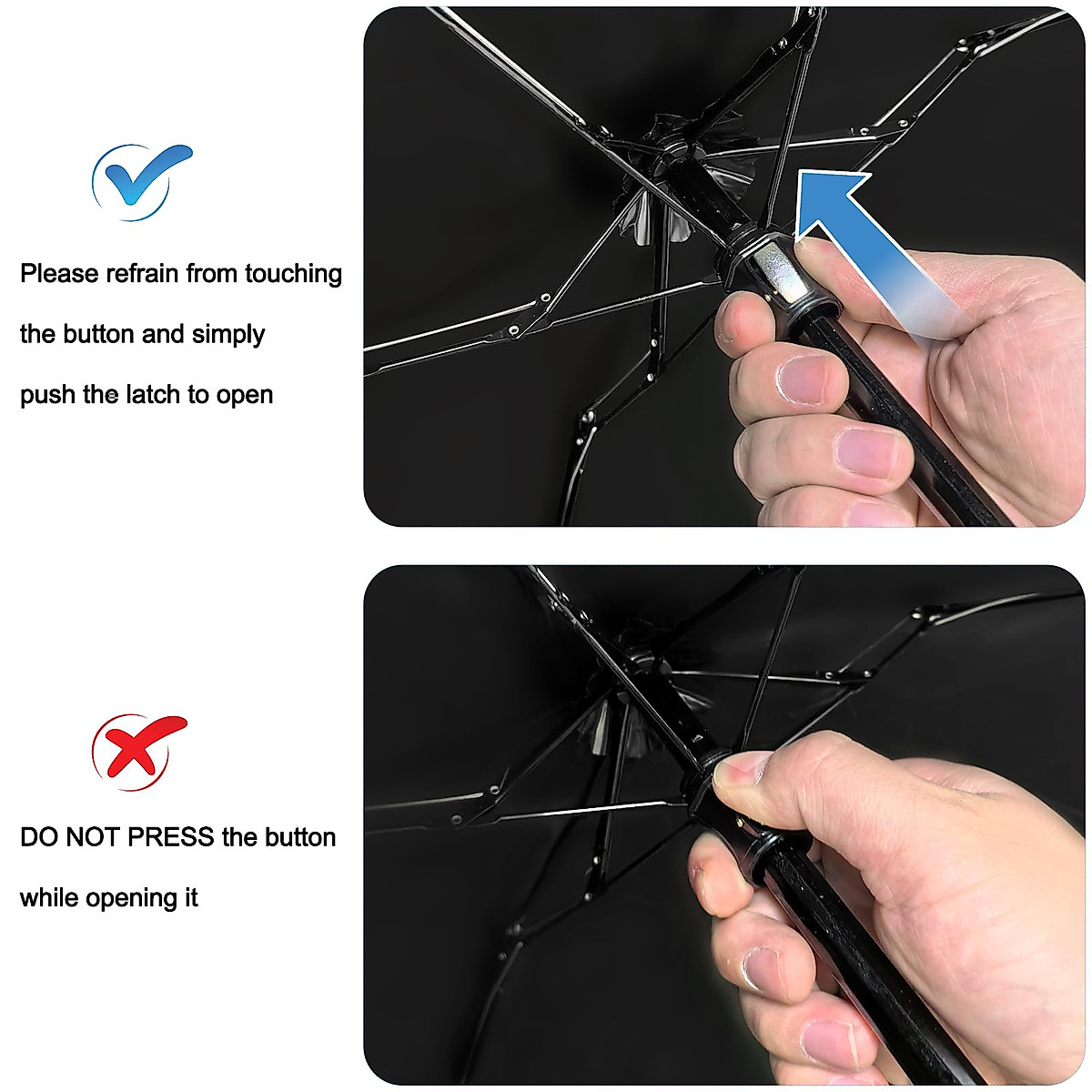 GAOYAING Compact Travel Umbrella with Case Sun&Rain Lightweight Small and Compact Suit for Pocket Black,34 Inches