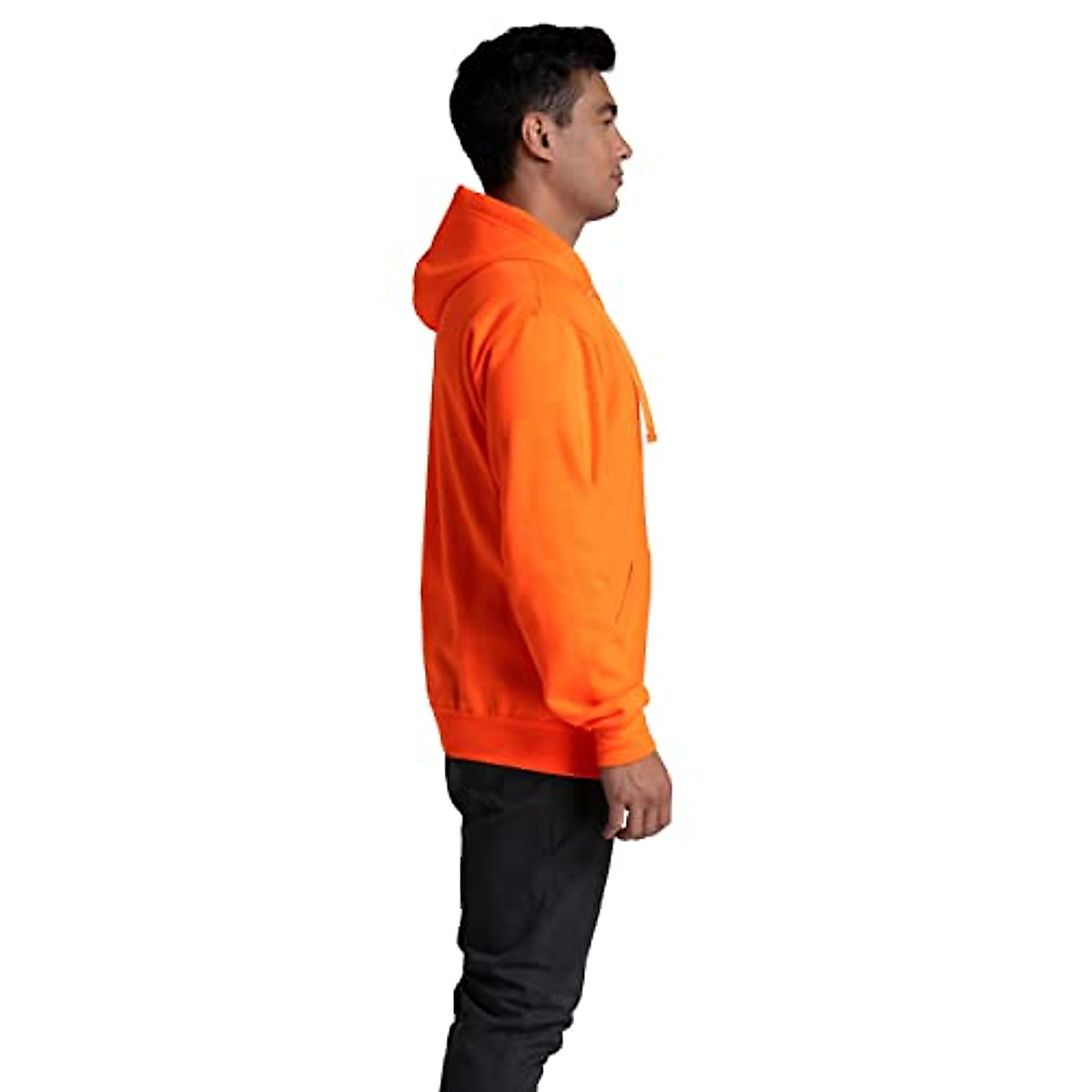 Fruit of the Loom Mens Eversoft Fleece Hoodies, Pullover & Full Zip, Moisture Wicking Breathable, Sizes S-4x Hooded Sweatshirt, Safety Orange, Large US
