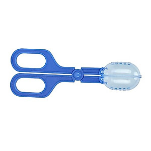 Zerodis Reptile Feeding Clamp Poop Tongs Reptile Feeding Tool Reptile Poop Scoop with Vents for Tortoise Lizard Spider (Blue)