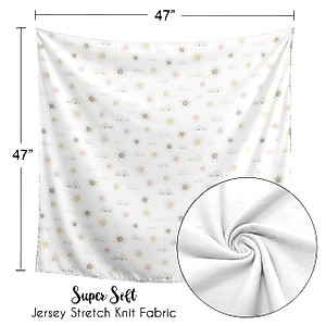 Sweet Jojo Designs Boho Desert Sun Baby Girl Swaddle Blanket Jersey Stretch Knit Newborn Infant Receiving Security - Blush Pink Mauve Gold Taupe Bohemian Watercolor Mountains Southwest Nature Outdoors