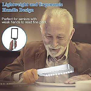 Magnifying Glass with Light, 4X 10X Magnifier with 20 Anti-Glare and Dimmable LED Lights Provides Evenly-Lit Viewing Area for Low Vision Seniors