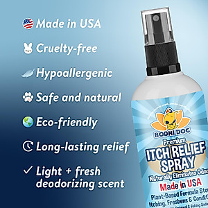 Bodhi Dog Anti Itch Spray | Natural Soothing Relief for Dry, Itchy, Bitten or Allergy Damaged Skin Treatment | Anti Itch Spray for Dogs & Cats | Made in USA (Oatmeal, 4 oz)