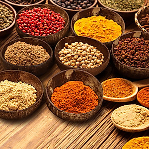 Bokon 12 Pcs Coconut Shell Bowls Polished Wooden Bowls Natural Smoothie Acai Bowls Salad Bowls for Vegan Gifts Kitchen Decorcc