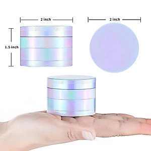 HeezeeBeezee Spice Grinder 2 inches (White Rainbow)