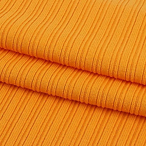 Fabric by The Yard for Sewing DIY,Solid Color Ribbed Stretch Knitted Fabric, Fashion Clothing Knitted Fabric(1 Yard (L) x 55" (W))