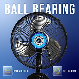 Tornado 20 Inch Pro Series High Velocity Oscillating Wall Mount Fan For Industrial, Commercial, Residential Use 3 Speed 5250 CFM UL Safety Listed