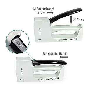 HAUSHOF Light Duty Staple Gun Kit, Fits JT21 Staples of 1/4'' & 5/16'' & 3/8'', Includes 800 Staples of 5/16'' and A Staple Remover, Staple Gun for Upholstery, DIY, Decoration, Carpentry, Furniture