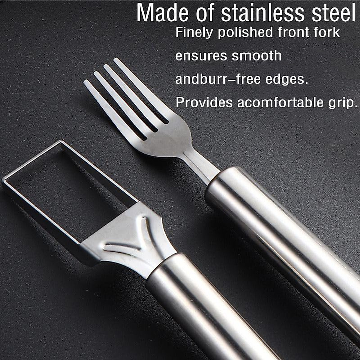 2024 New Watermelon Fork Slicer Cutter Slicer Tool, 2-in-1 Stainless Steel Fruit Cutter, Dual Head Fruit Forks Slicer Knife with Round Handle (2Pcs)