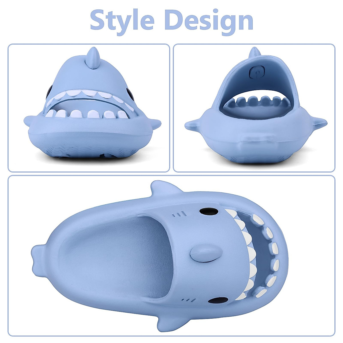 LAKIGE Kids Shark Cloud Slides | Toddler Boys Girls Shower Slippers | Youth Cute Cartoon Fish Flip Flops | Baby Beach Pool Home Sandals | Quick Dry Non-Slip