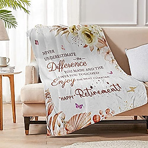 Dfaqehk Retirement Gifts for Women or Men 2023, Retired Gifts for Women, Best Retirement Gift Throw Blanket 60 x 50 Inch, Going Away Gift, Goodbye Gifts, Leaving Gifts for Coworkers Friends