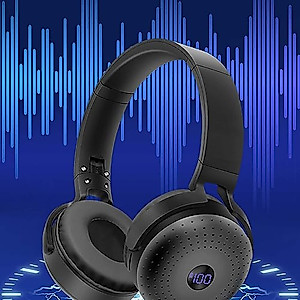 topliu Noise-Cancelling Over Ear Bluetooth Headphones - Digital Display Head-Mounted Headset - Wireless Headphones for Sports Game Music - Support Wired Connect/TF Card (Not Included)