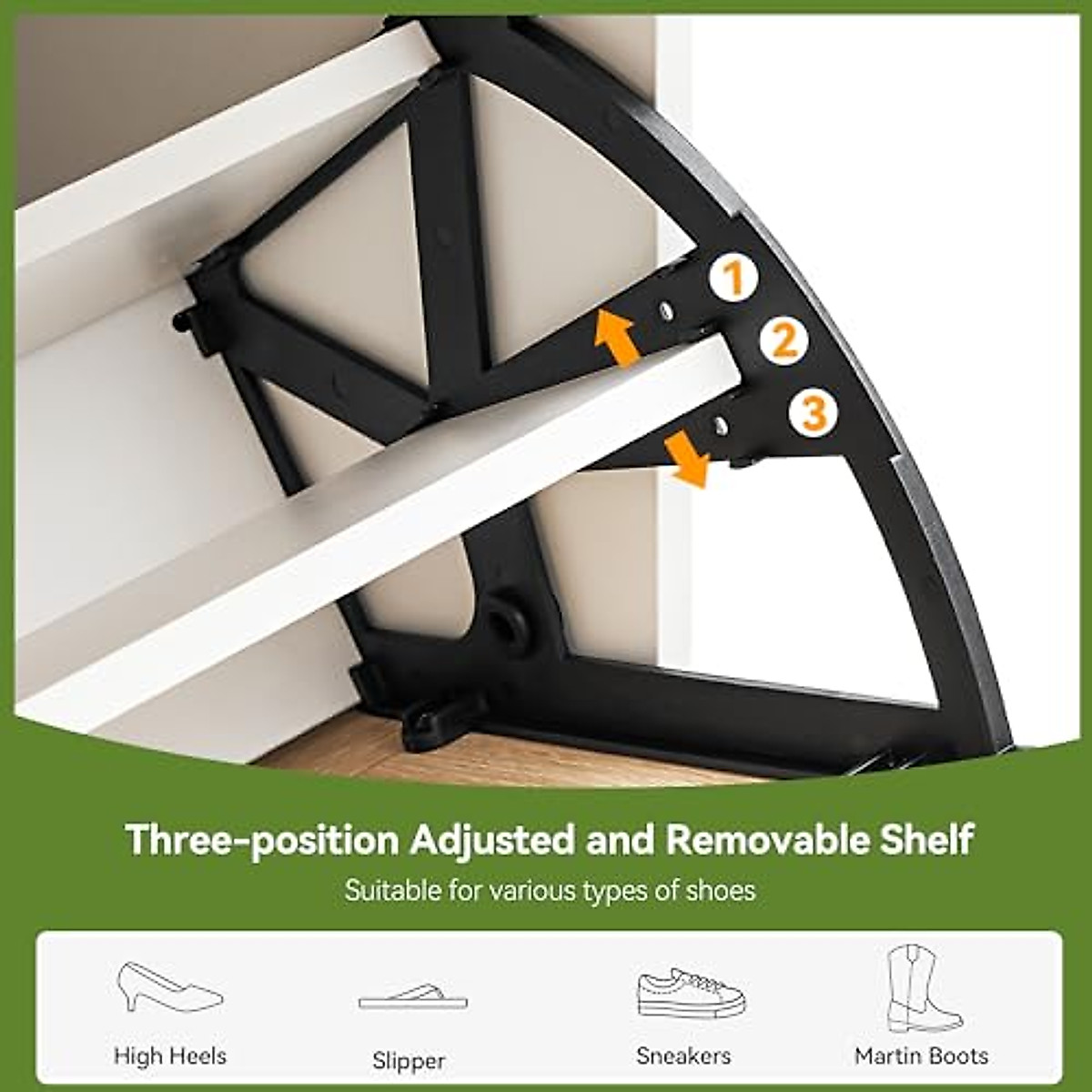 IDEALHOUSE Natural Rattan 4 Flip Door Shoe Cabinet Organizer Freestanding, Shoe Rack Storage Cabinet for Entryway with 3-Tier Adjustable Shelves for Slippers, Sneakers, Heels, Boots