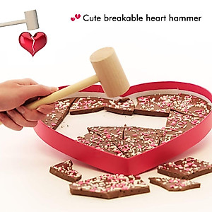 18 Pieces Wooden Hammers, Cute Hammers for Breakable Heart Chocolate