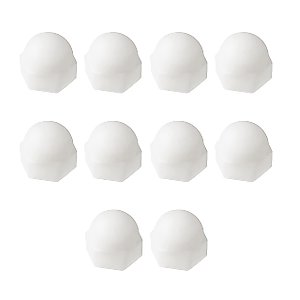 Jutagoss Acorn Hex Cap Nuts M10 Dome Cap Head Nuts Nylon Hexagon Decorative Crown Cap Locknuts Fasteners for Screws Bolts White Tone 10Pcs