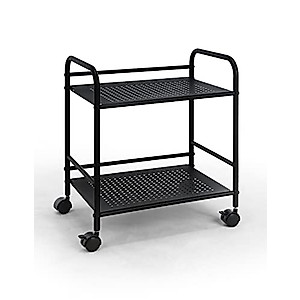 SunnyPoint Minimalist Style Utility Rolling Shelf Cart (BLK)