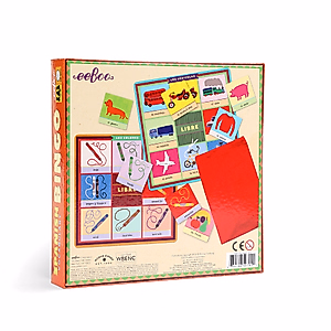 eeBoo: Spanish Bingo Vocabulary Game, A Game of Imaginative Problem Solving, Educational Games That Cultivates Conversation, Socialization, and Skill-Building, Learn Spanish, for Ages 5 and up