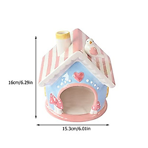 balacoo Large Ceramic Hideout Large Ceramic Hideout Ceramic Hamster House Pet Hideout: Mini Hamster Hamster Sleeping Bed Mini Hut Cage Summer Cooling Hideaway for Chinchilla Small Animal