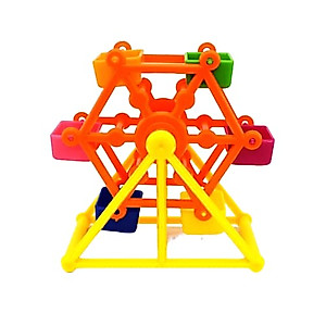 Barn Eleven Bird Swinging Windmill Toy,Parrot Feeder Toy Supplies Fun Training Leaking Food Feeder Budgie Cockatiel Foraging Nibbling Development Intelligence Bird Toy