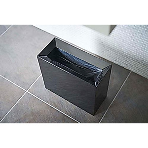 Yamazaki Home Modern Garbage Waste Basket with Handle | Plastic | Trash Can, One Size, Black