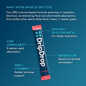 DripDrop Hydration - Bold Variety Pack - Electrolyte Drink Mix Single Serve Hydration Powder Packets - Watermelon, Berry, Lemon, Orange | Non-GMO, Gluten Free, Vegan | 16 Sticks