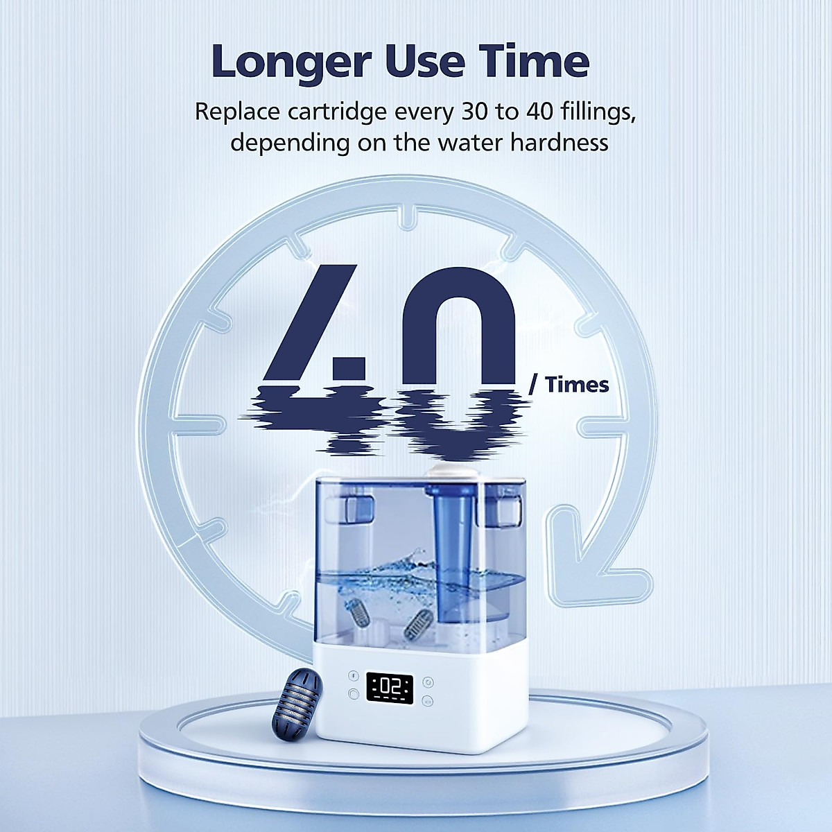 Demineralization Cartridge for HoMedics Ultrasonic Humidifiers, 12-Pack Decalcification Cartridges Filter Replacement, Filters Mineral Deposits Calcium, Prevents Hard Water Build-Up, Purifies Water