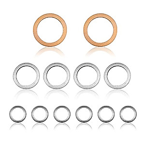 12pcs Differential Transfer Case Crush Washer Gasket Kit Compatible with Toyota Lexus Scion 4Runner Land Cruiser Tundra Tacoma FJ Cruiser Highlander RAV4 Sienna 9043024003, 1215710010, 90430A0003