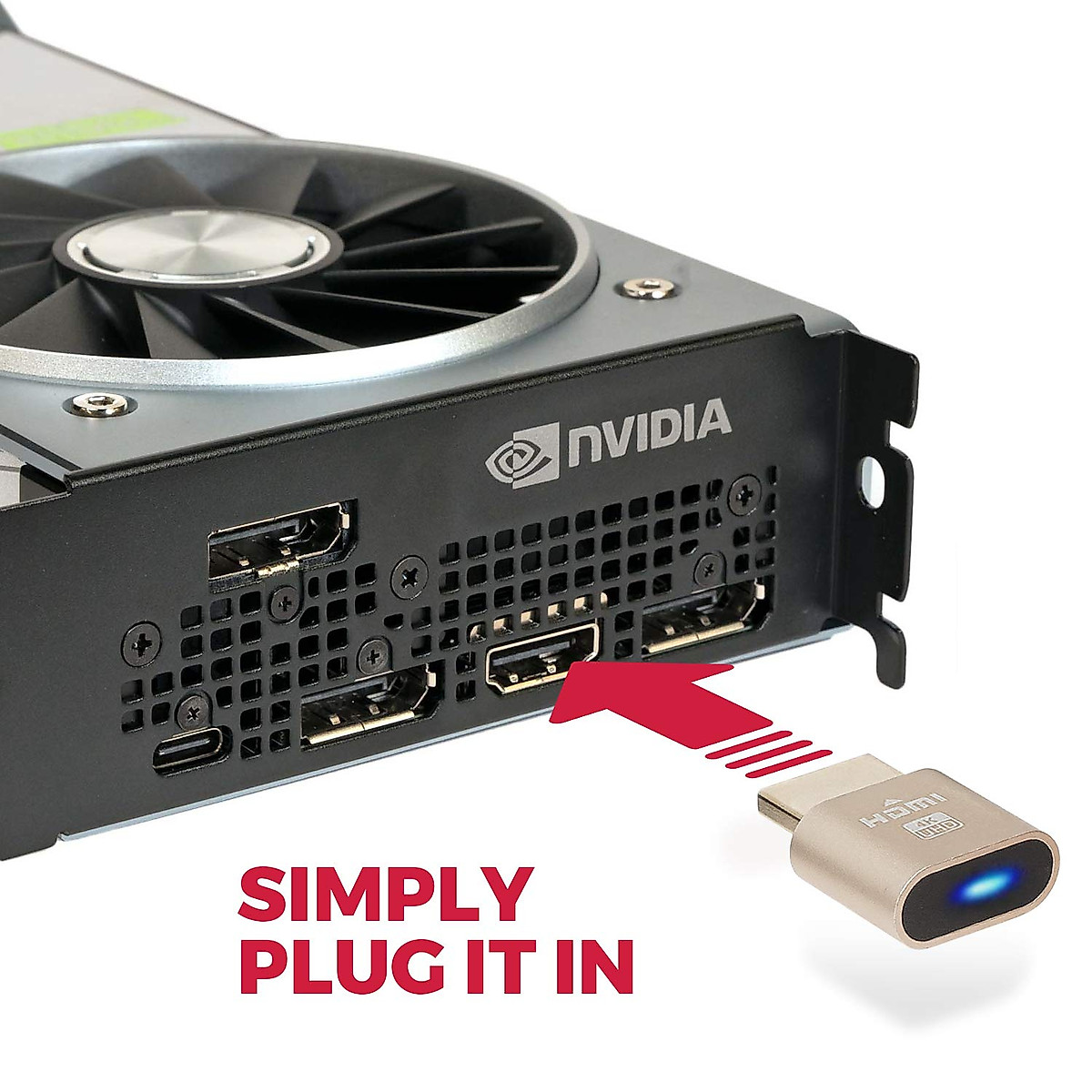 BUYMINERS.CA 4K HDMI Dummy Plug - Virtual Monitor Display Emulator, Headless Display Adapter Supports up to 3840x2160@60Hz, 1080@120Hz DVI EDID Emulator (Single)