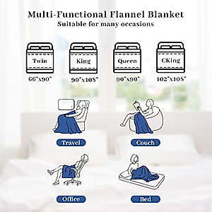 Poledar Blankets Queen Size Fleece Throw Blankets 330GSM Lightweight Plush Fuzzy Cozy Flannel Washable Soft Blanket for Couch Sofa Bed Camping(Dark Blue 90x90in)