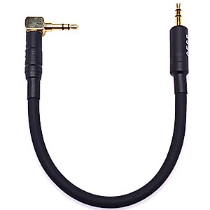 CESS-072 Right Angle to Straight 3.5mm Short Aux Stereo Audio Cable, 6-inch