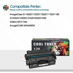 Cool Toner Compatible Toner Cartridges Replacement for Canon 120 cartridges 120 CRG-120 Canon imageCLASS D1120 D1550 D1150 D1320 D1350 D1520 D1100 D1370 D1180 D1170 MF6680DN MF417dw (Black, 2-Pack)