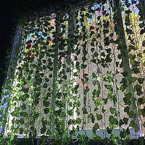 SO CAL PRO Fake Ivy Leaves Artificial Ivy Greenery Vines for Room Decor Leaves Room Decor Fake Leaves Ivy Eucalyptus Garland Faux Vines Wedding Decor (6 Strands of Ivy)