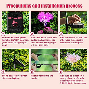Solar Lights Outdoor Decorative 4PK, Solar Flowers Pink Rime Flower Design, Solar Powered Flowers Light Dusk to Dawn, Solar Flowers Lights Outdoor Garden Waterproof IP65 for Garden Yard Decorations