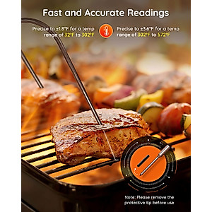 Govee Wireless Meat Thermometer, Bluetooth Meat Thermometer for Smoker Oven, Digital Grill Thermometer with 4 Probes, Remote App Timer Mode, Smart BBQ Thermometer for Cooking Turkey Fish Beef