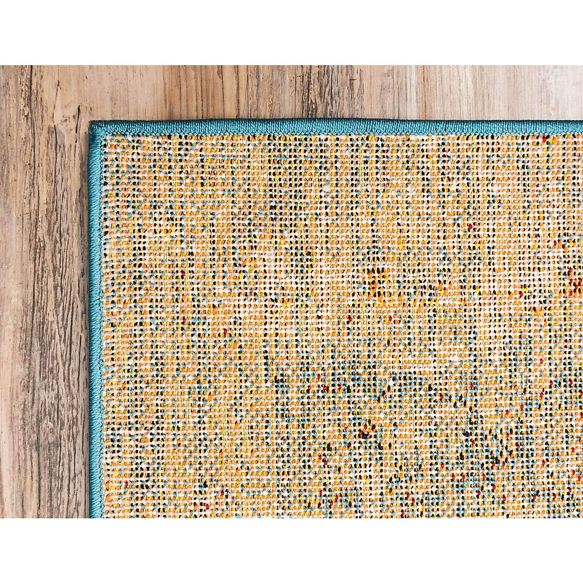 Unique Loom Rosso Collection Vintage, Traditional, Bohemian, Border, Distressed, Southwestern Area Rug, 5' 0" x 8' 0", Blue/Ivory