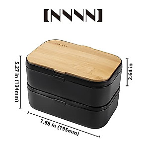 invvni Bento Box Adult Lunch Box Large Bento Boxes (68 Oz Capacity) Gifts for Women - Natural Bamboo Lid, Japanese, Microwave Safe, Dishwasher Safe, Bpa free