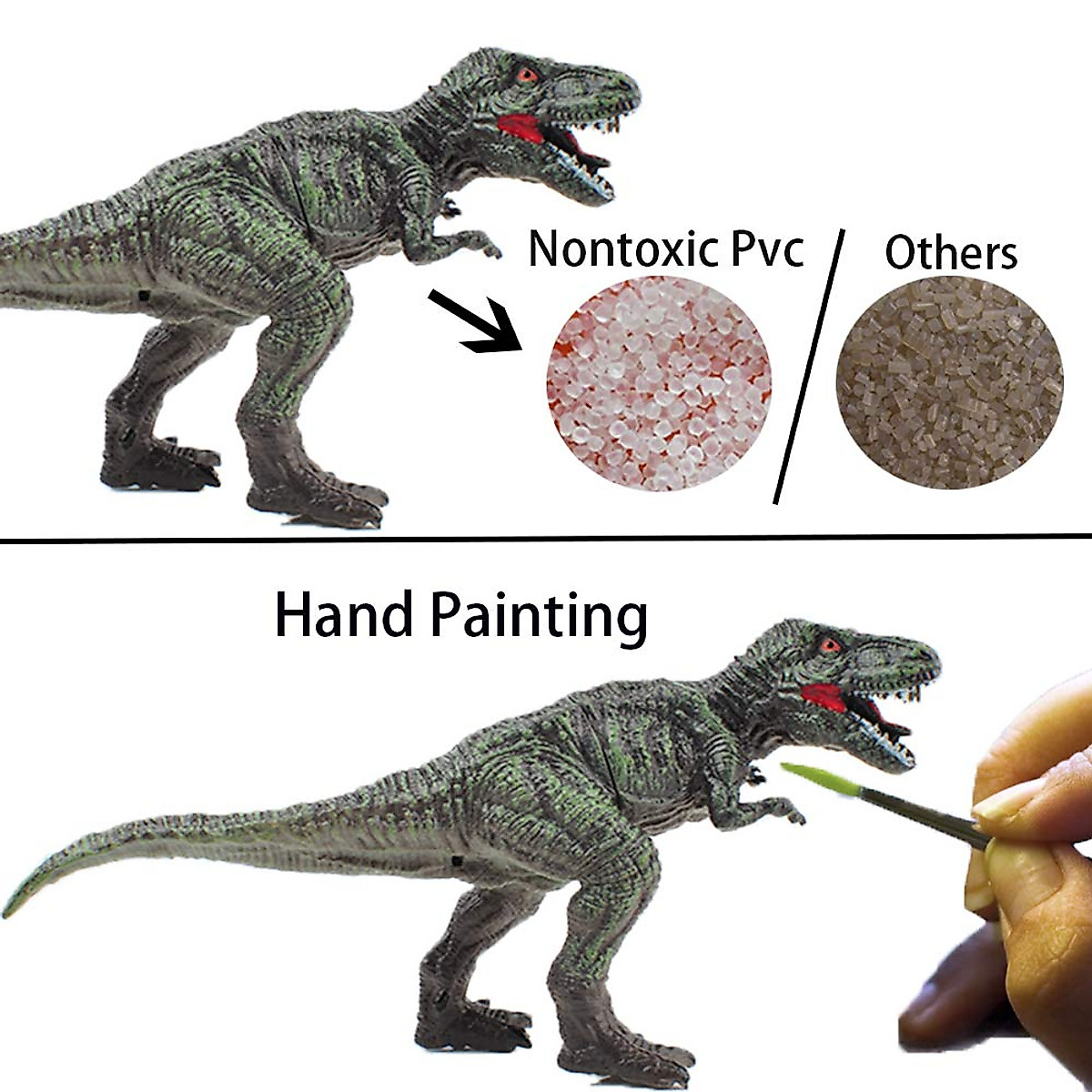 E EAKSON Dinosaur Toys for Kids and Boys Realistic Action Figures Educational,with Movable Jaws,Including T-Rex, Velociraptor Etc,14 Pcs, 6 to 10 Inches-Gift for Kids 3-7 Years Old