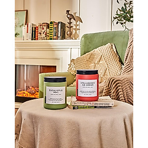 M&SENSE Eucalyptus & Mint Candles for Home Scented, 19.4oz 110 Hours Burn Soy Aromatherapy Candle Gift for Stress Relief, Meditation, Yoga, Relaxing SPA, Natural Jar Candles for Men and Women