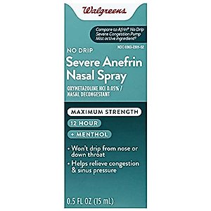 Walgreens Severe No Drip 12 Hour Nasal Spray