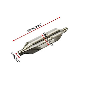 Rannb Center Bits Drill 5mm Tip Diameter HSS Center Spotting Drill Bit Countersink Tools for Lathe Metalworking -5pcs