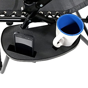 2pcs Universal Cup Holder for Zero Gravity Chair Utility Tray Clip On Chair Table with Mobile Device Slot and Snack Tray