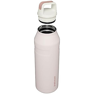 Stanley IceFlow Cap and Carry Water Bottle 50 oz | Wide Mouth Twist Lid | Lightweight and Leakproof for Travel and Sports | Insulated Stainless Steel | BPA-Free | Rose Quartz Glimmer