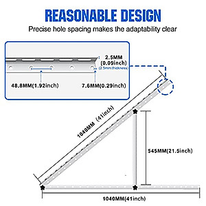 ECO-WORTHY 41in Solar Panel Mount Brackets, with Foldable Tilt Legs, Adjustable Mounting Brackets Kits for RV, Roof, Boat, and Off-Grid