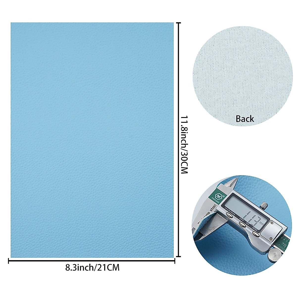 LITCHI 8 Pieces 8x12 Inch Bright Color Litchi Grain Texture Faux Leather Sheets Including 8 Color Leather Sheets for Leather Bows and Earrings Making LiZhiWen-8PcsA4Bright