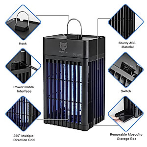 Night Cat Bug Zapper Outdoor Indoor 18W Mosquito Killer Lamp 4200V Powerful Fly Killing Lamp Electric Insect Killer for Garden Kitchen