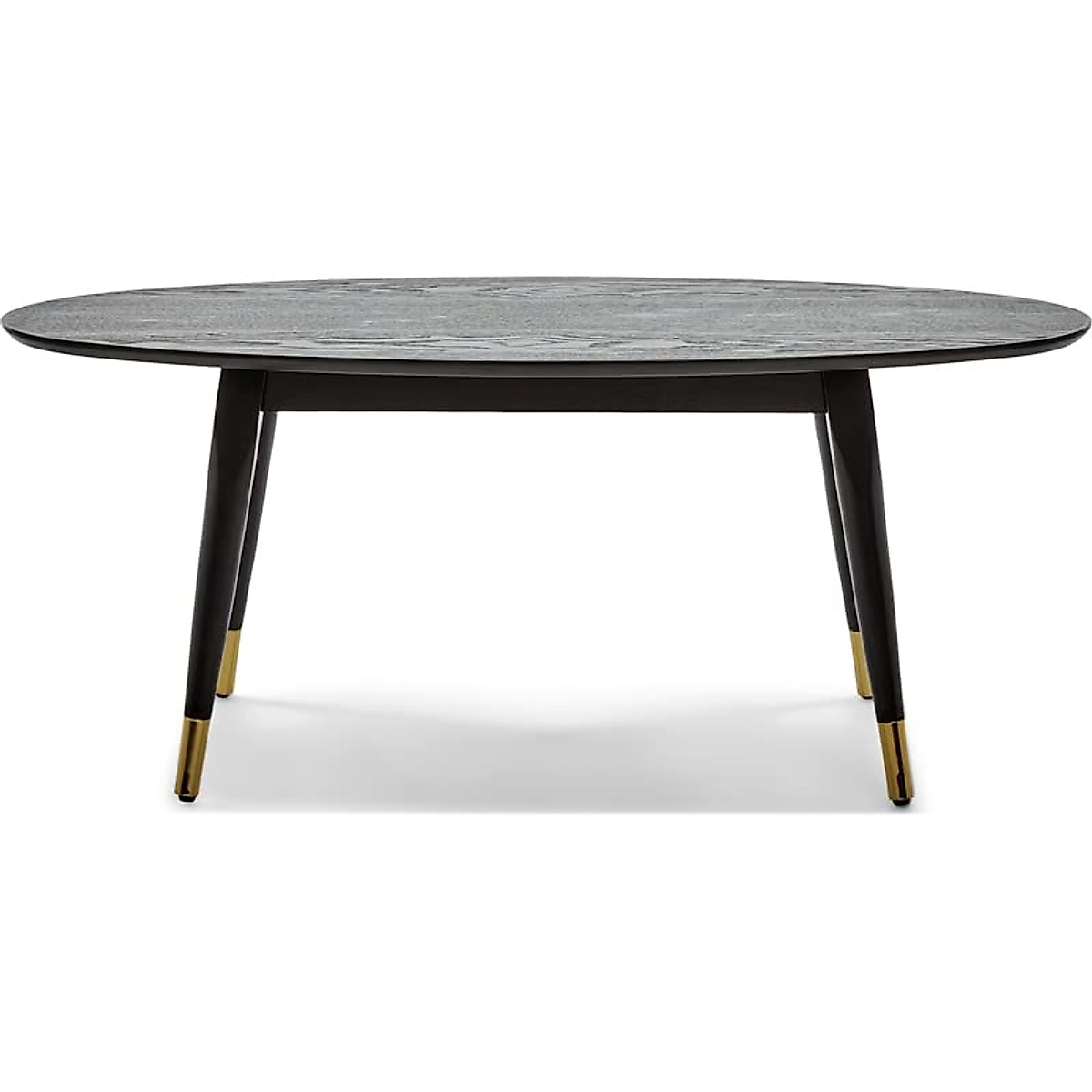 Elle Decor Clementine Mid-Century Modern Living Room Furniture Collection, Oval Coffee Table, Cocoa 39.37 in x 19.69 in x 15.75 in