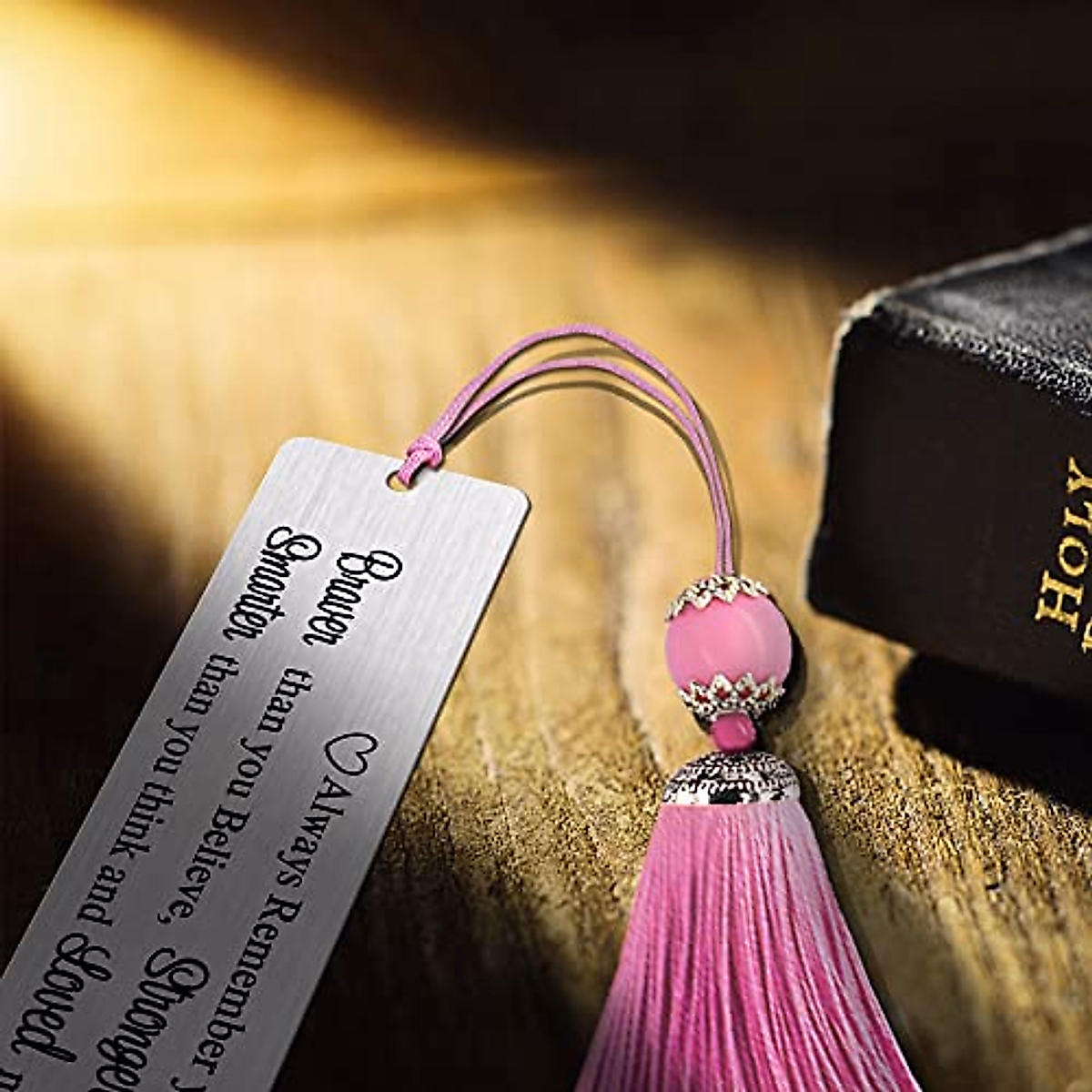 YUWANTR Always Remember You are Braver/Stronger/Smarter Metal Bookmark Book Lover Gifts for Woman Man Teens Students Friends Bookworm Readers Teacher's Inspirational Graduation Gifts