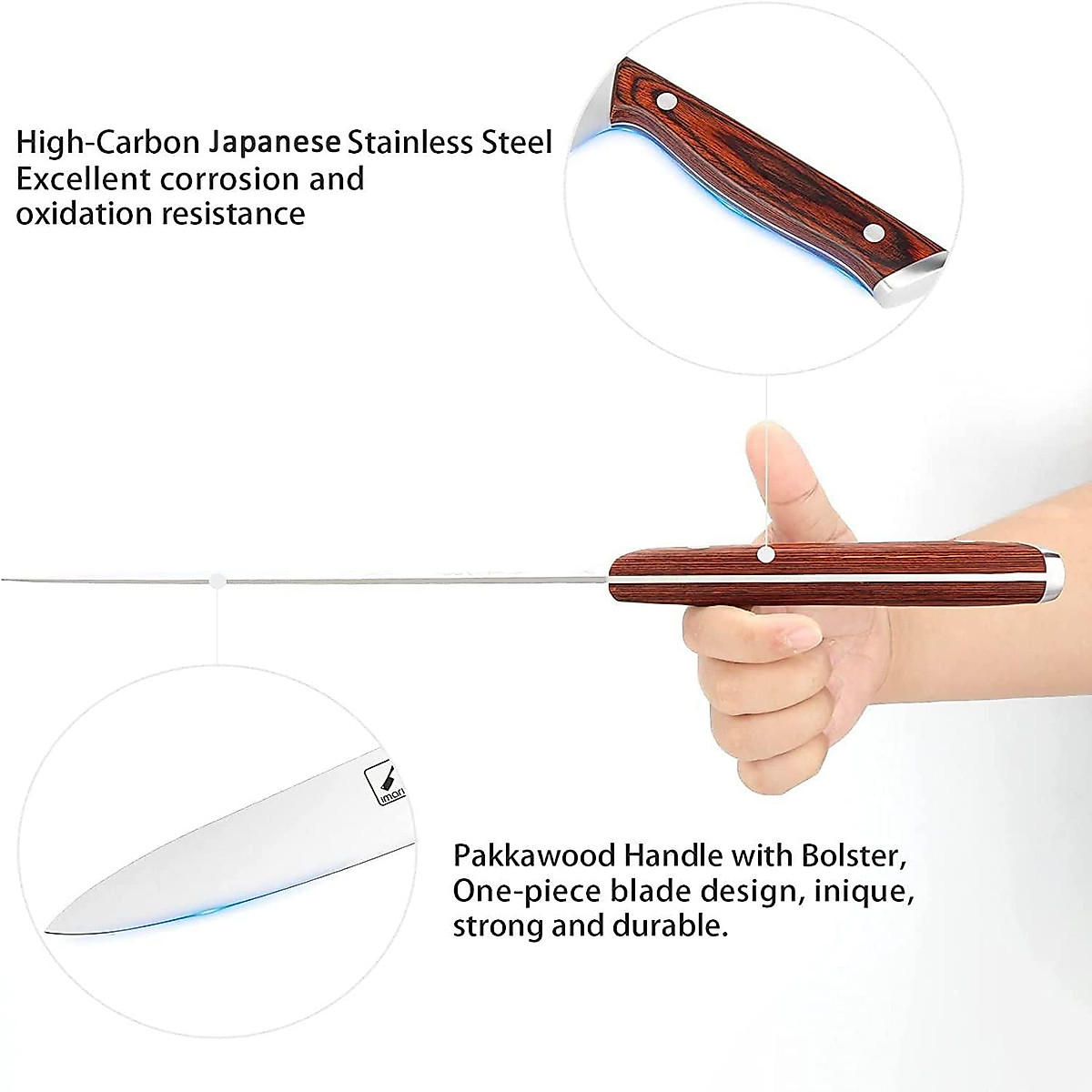 imarku Knife Set, Kitchen Knife Set for Kitchen with Block, 10 Piece Knife and Cutting Board Set with Block, Japanese Chef Knife Set Professional Knives Set for Kitchen