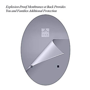 Villacola Oval Bathroom Mirror for Wall 24x36 Inch Beveled Edge Frameless Mirror in Entryway Washroom Living Room