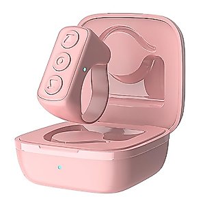 TikTok Remote Control Scrolling Ring, Kindle APP Page Turner, Finger Bluetooth Remote for TIK TOK Short Video, Camera, Video Recording, Multifunction Controller for iPhone, iPad, Android, Pink
