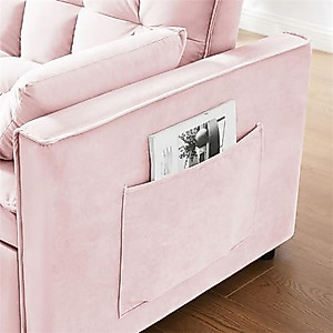 ylyajy Double Sofa Bed,Small Love Seat Lounge Sofa with Reclining Backrest, Pillows 3 in 1 Convertible Sleeper Sofa Bed